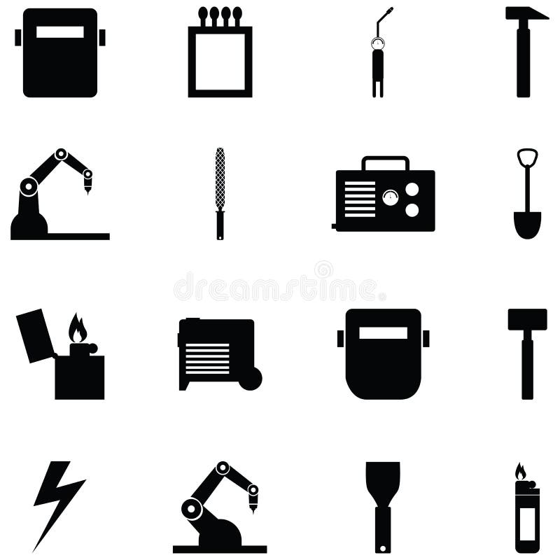 Welding icon set stock vector. Illustration of technology - 120574088