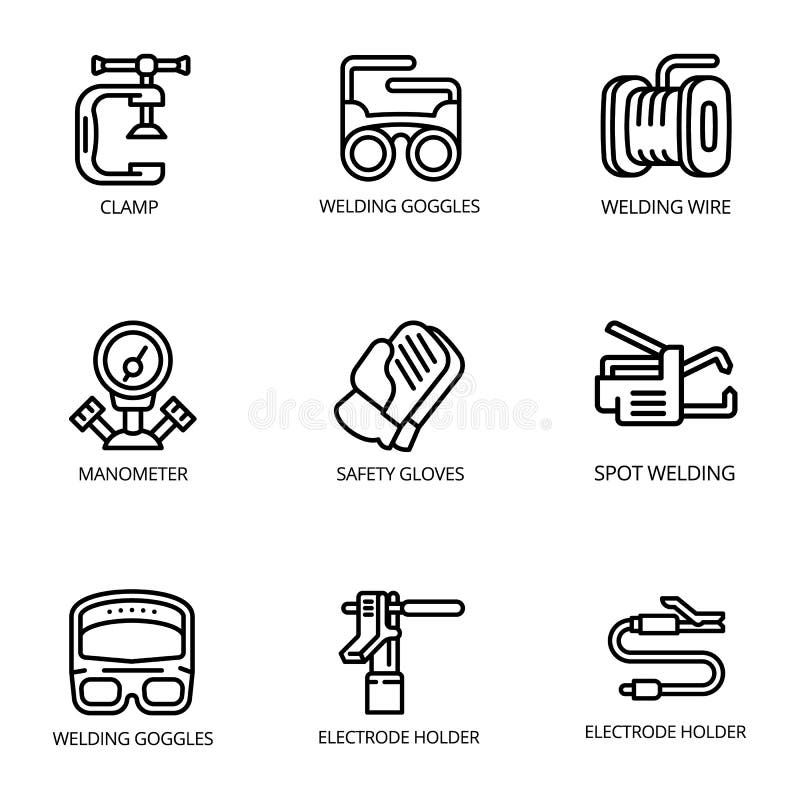 Welding Machine Icon Set Stock Illustrations – 1,114 Welding Machine ...