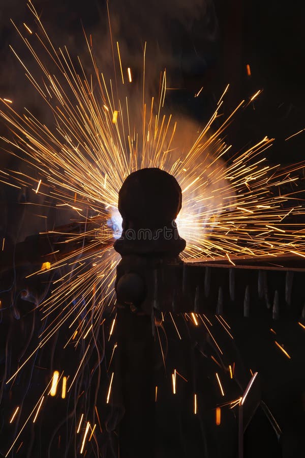 Welding of Iron Structures on the Smithy. Workflow Stock Image - Image ...
