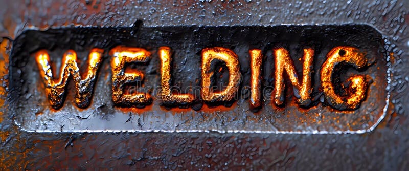 Welding Lettering, Emitting a Bright, Dynamic Spray of Sparks ...