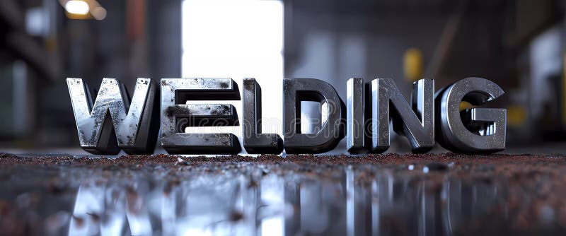 Welding Lettering, Emitting a Bright, Dynamic Spray of Sparks ...