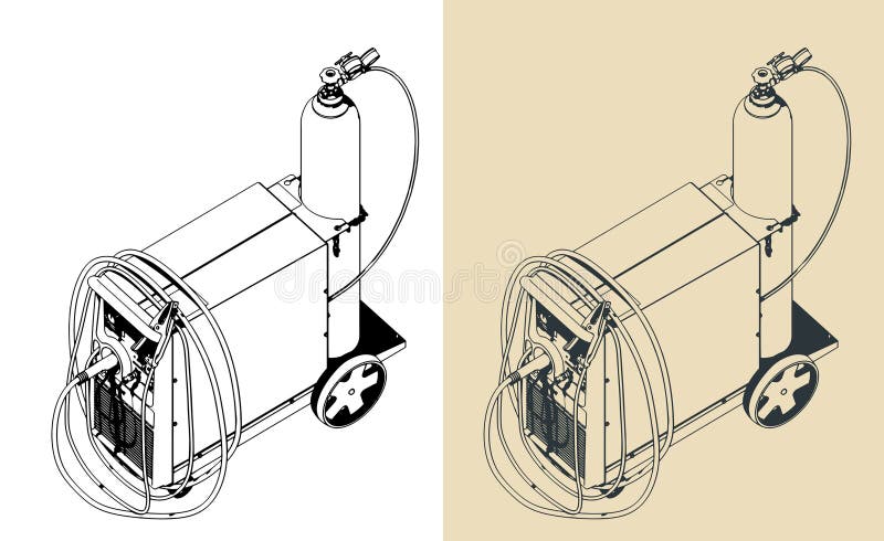 Welding machine drawings stock vector. Illustration of power - 250367616