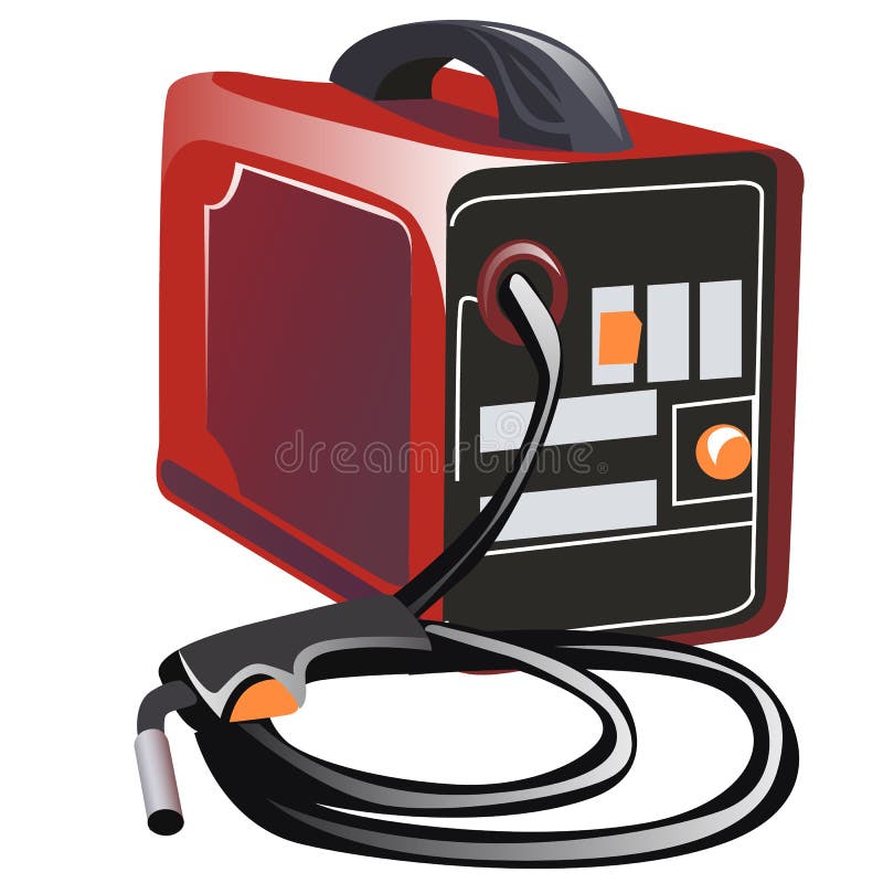 Welding Machine Isolated on White Background. Vector Cartoon Close-up ...