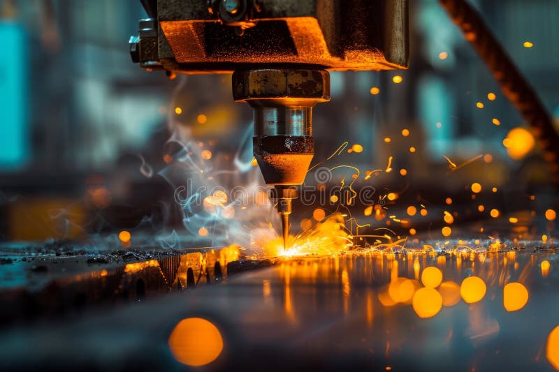 Welding Machine in Action stock illustration. Illustration of machinery ...