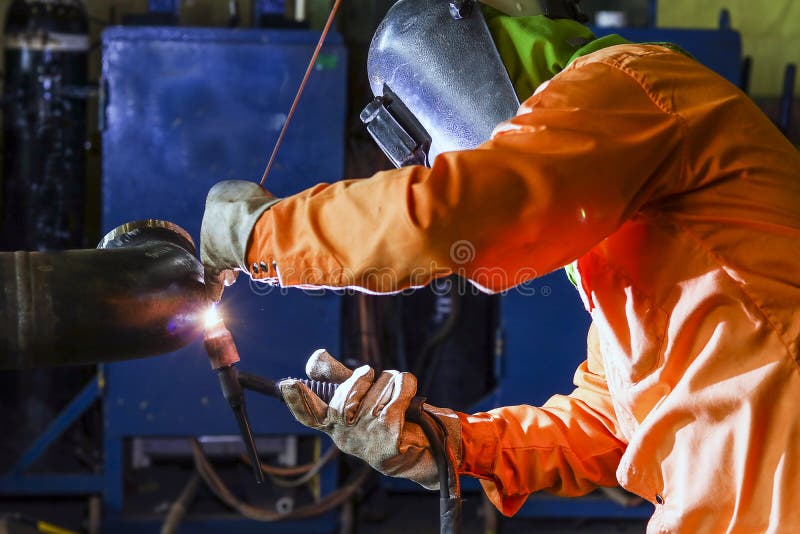 Welding man stock image. Image of flash, labor, prefabricate - 73139915