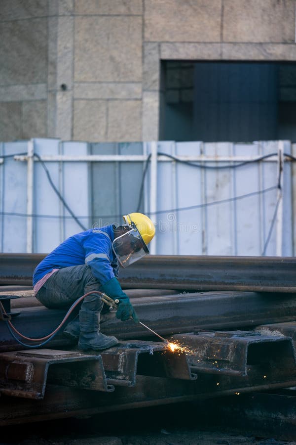 Welding Man at Work,work in Progress, Safety Measures in Welding Stock ...