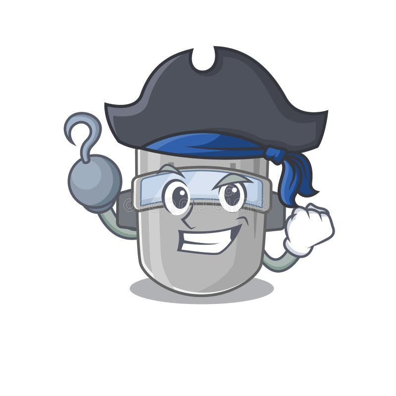 Welding Mask Cartoon Design in a Pirate Character with One Hook Hand ...