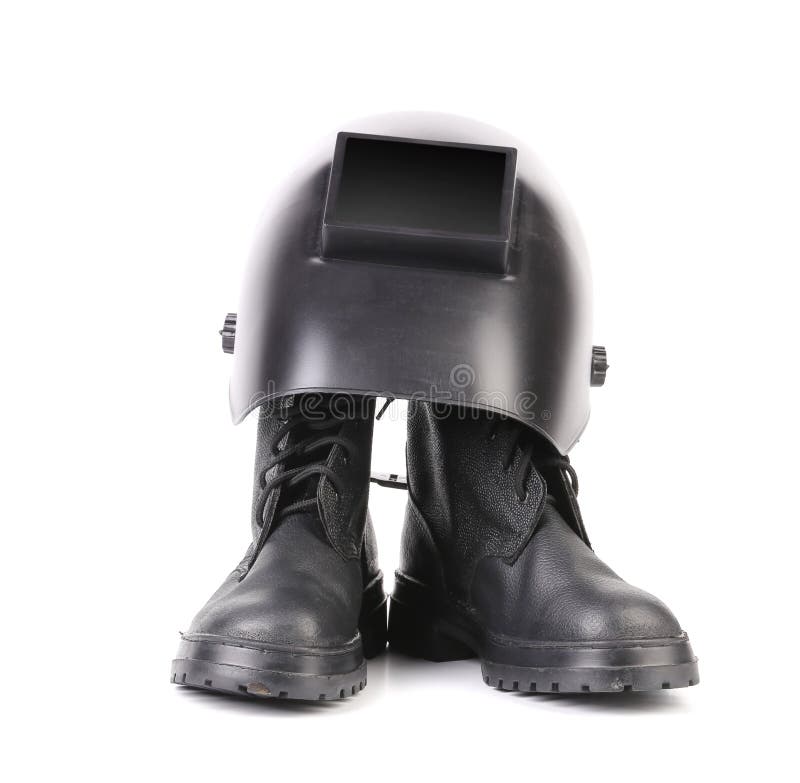 Welding Mask and Pair Boots. Stock Image - Image of concept, glass ...