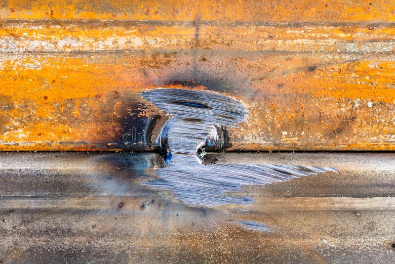 Welding on Metal As a Background Stock Image - Image of joined ...
