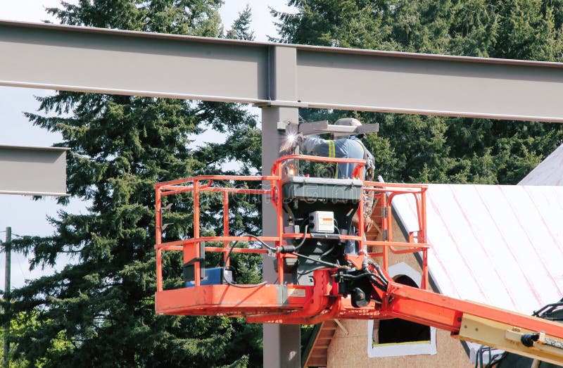 Welding Metal Beam stock image. Image of standing, bucket - 53201495