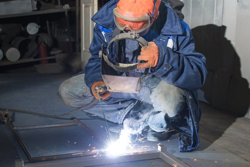 Welding of metal products stock photo. Image of safety - 50961316