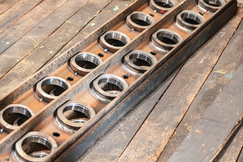 Welding Metal Structures with Insert Holes on the Rack for Use Stock ...