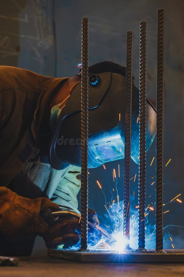 Welding of Metal Structures by Semi-automatic Arc Welding. MIG Welding ...