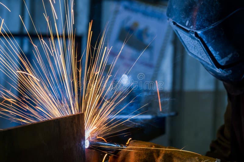 Welding of Metal Structures by Semi-automatic Arc Welding. MIG Welding ...