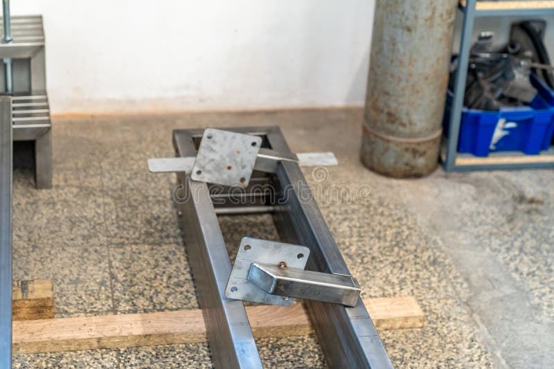 Metalworker Creating Steel Structure in Workshop Stock Photo - Image of ...