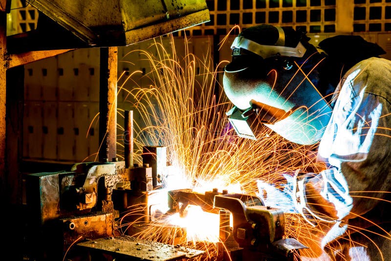 Welding With Mig-mag Method Stock Image - Image of manufacturing ...