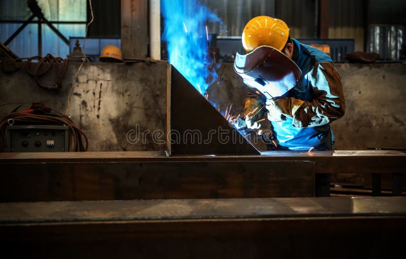 Welding with Mig-mag Method Stock Image - Image of production, industry ...