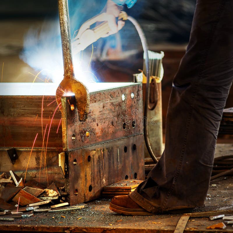 Welding with Mig-mag Method Stock Image - Image of laborer, repair ...