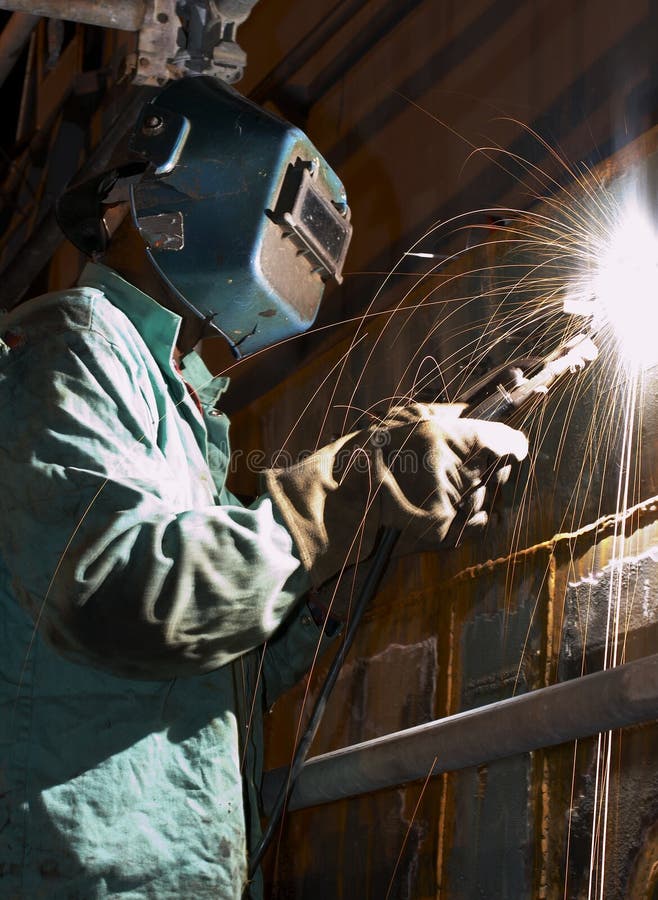 Welding at night stock photo. Image of industry, metal - 5612072