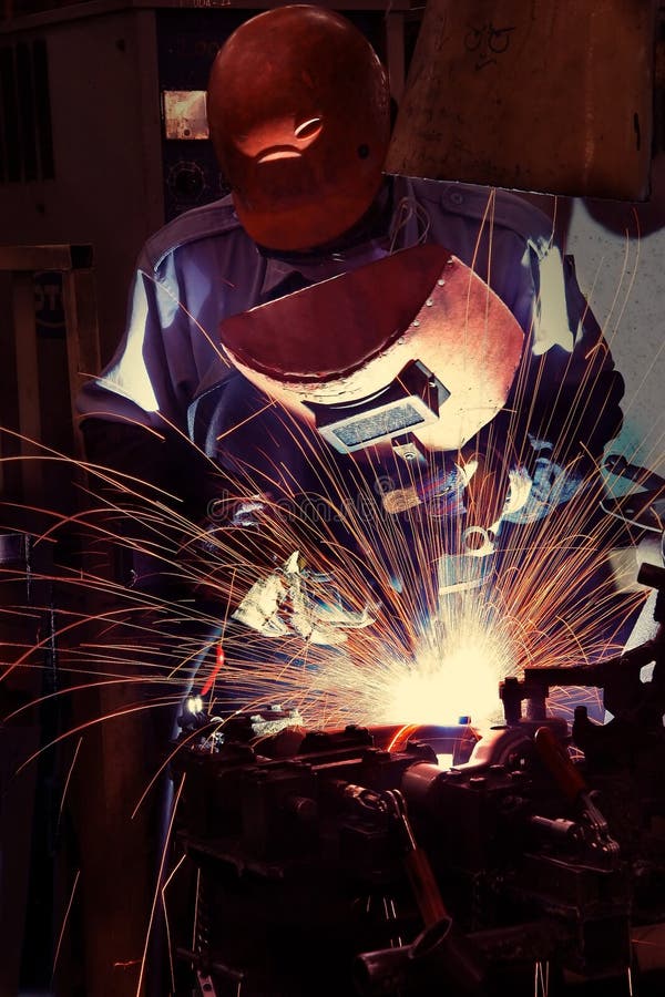 Welding operator stock photo. Image of lights, manual - 12895306