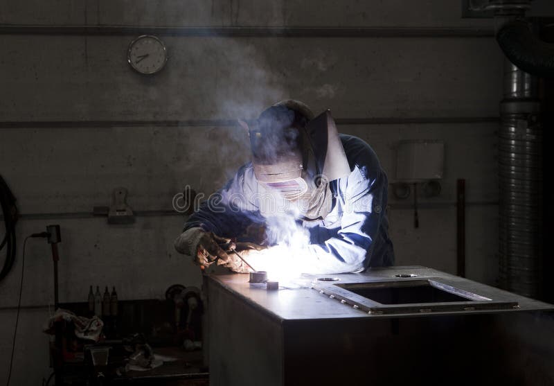 Welding operator stock photo. Image of steel, industry - 18454162