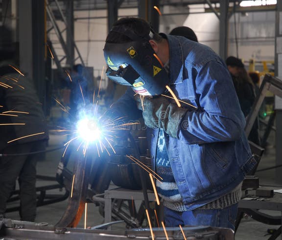 Welding operator 2 stock photo. Image of metal, blue, aluminum - 2262546