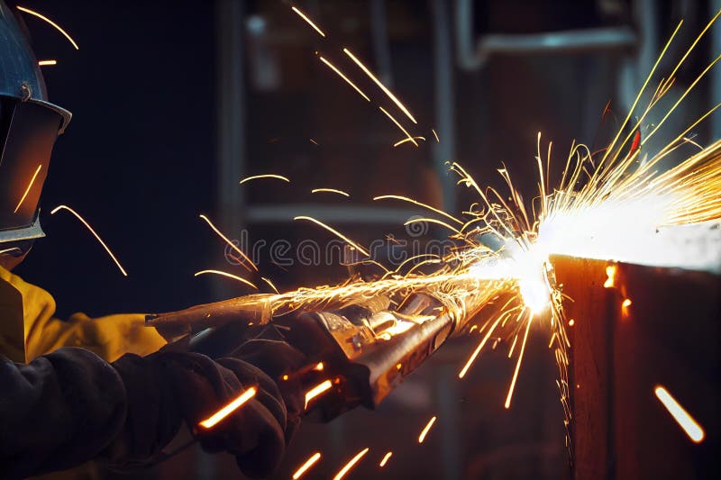 Welding Parts during Welding Process Working with Metal. Stock ...