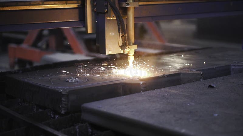 Welding Patterns on Metal in Factory. Clip. Automated Machine for ...