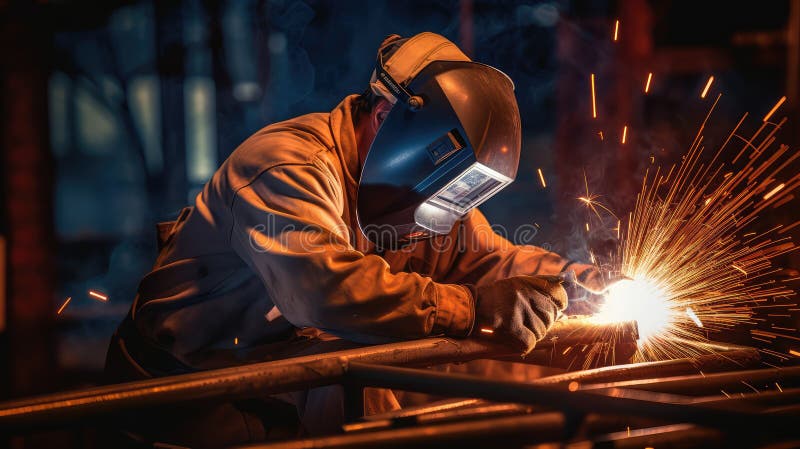 Welding plant construction stock illustration. Illustration of safety ...