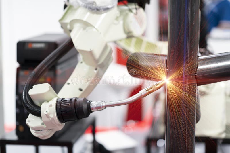 Welding Precision Part by Mig Welding Process Stock Image - Image of ...