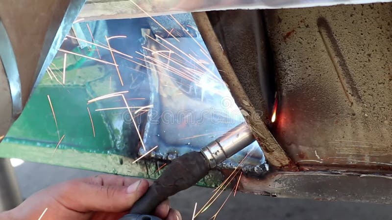 Welding Process, Car Body Repair Stock Footage - Video of restore ...