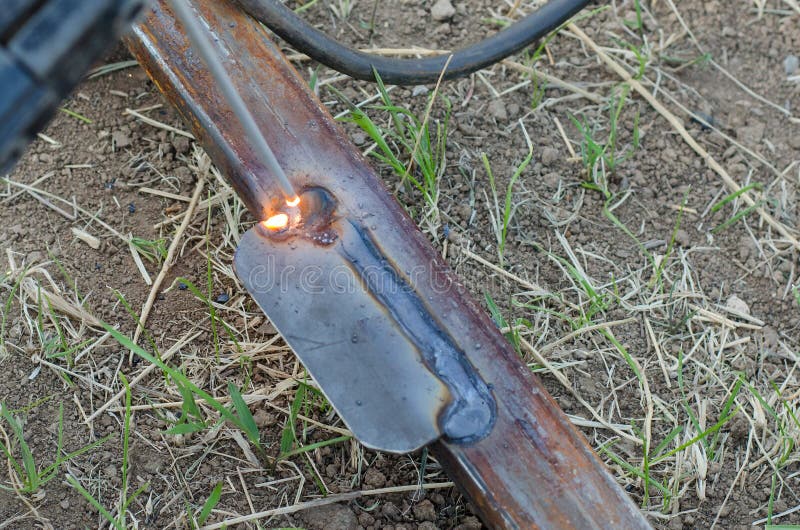 Home welding process stock photo. Image of welding, weld - 137570790
