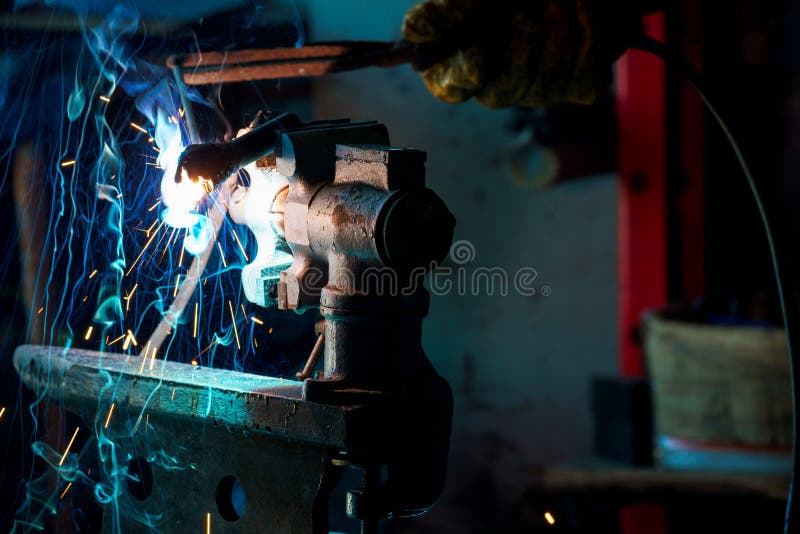 Welding Process for Metal Close Up Stock Image - Image of melt ...