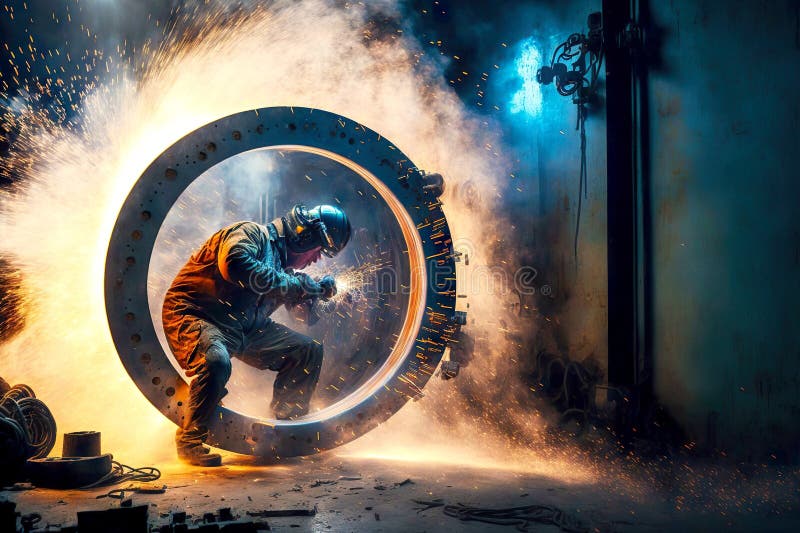 Welding Process Sparks and Splash Welding in Rolling Mill Stock ...