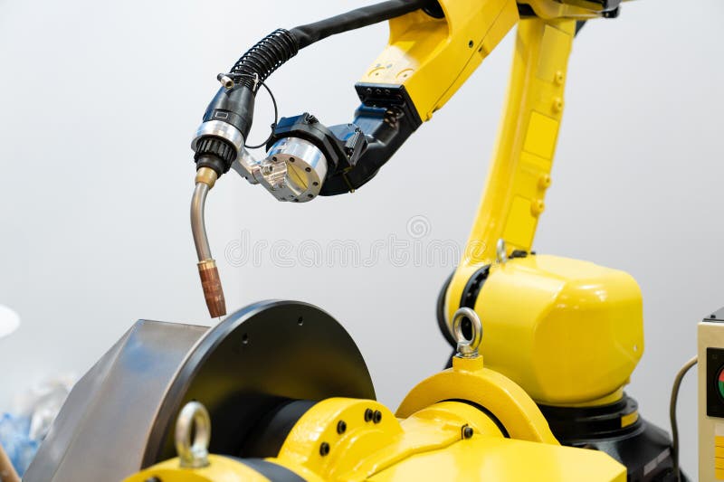 Welding Robot Arms on a Smart Factory Stock Photo - Image of industry ...