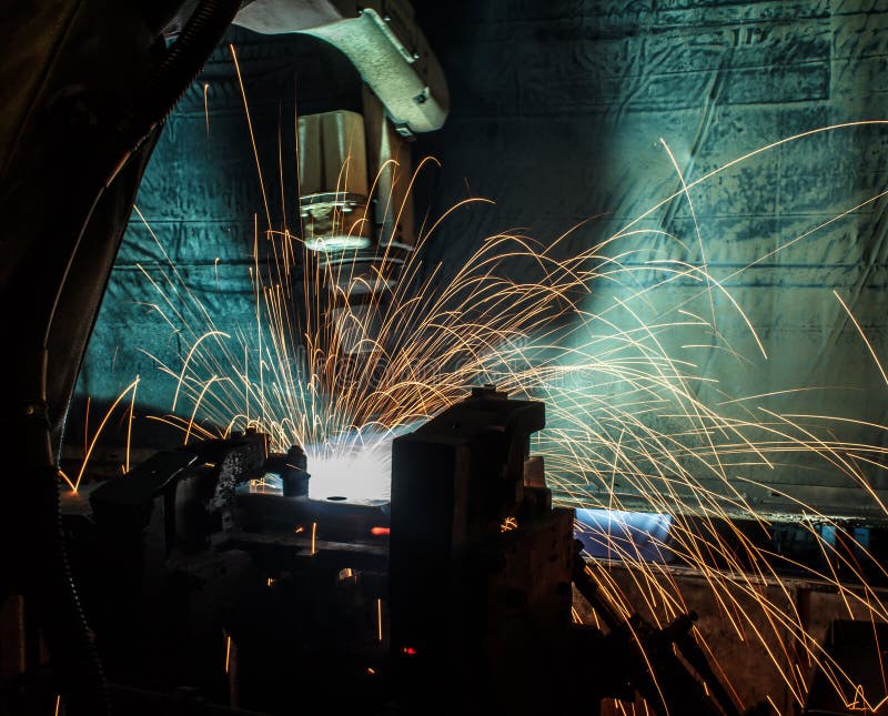 Welding robot movement stock image. Image of heavy, industrial - 59282843