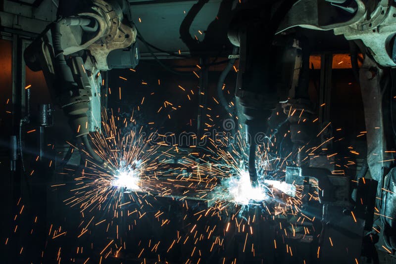 Welding robot movement stock image. Image of closeup - 59282929