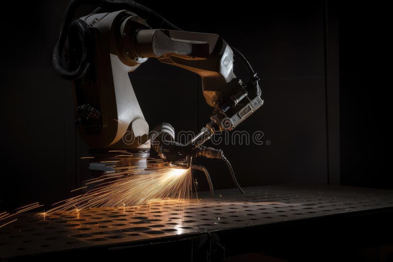 Welding Robot Performing Complex Weld on Aerospace Component Stock ...