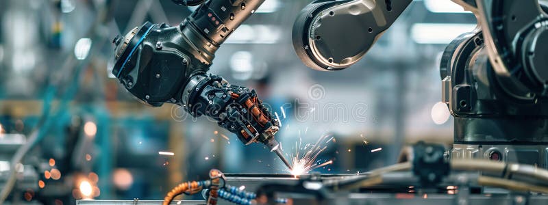 Welding Robotic Arm. Automation in Industry. Development of Artificial ...