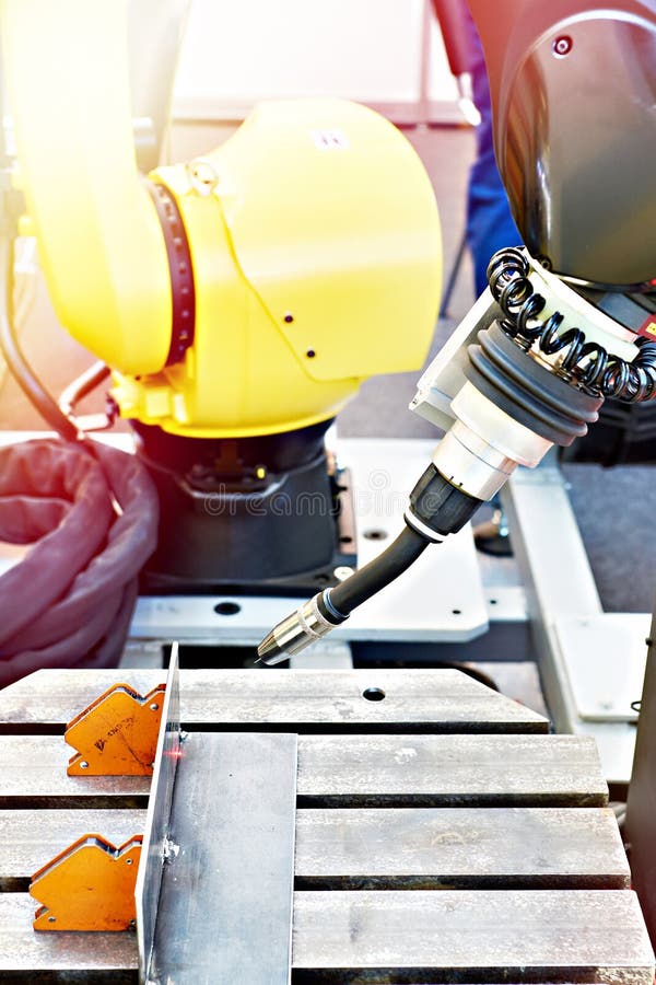 Welding Robotic Arm Industry Stock Photo - Image of engineering, robot ...