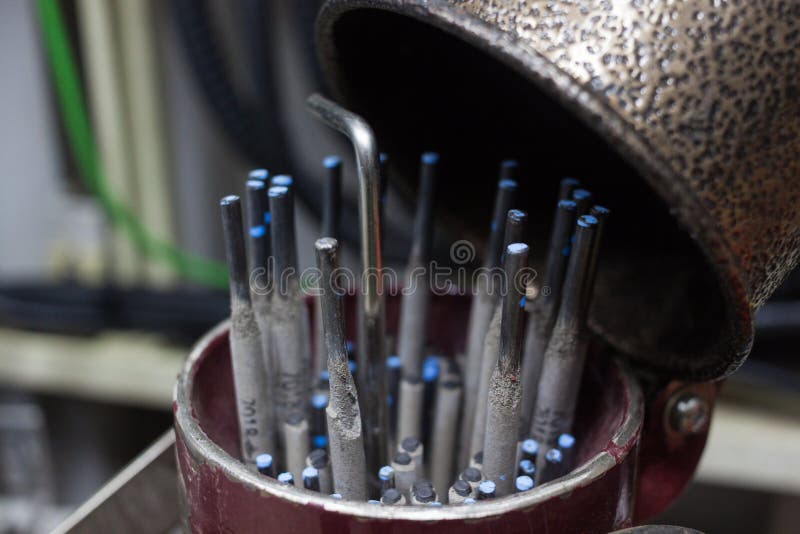 Welding Rods in Warmer Machine. Stock Image - Image of manpower, rods ...