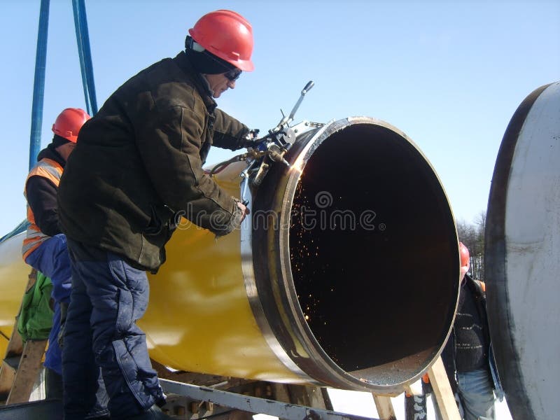 Welding Seam on the Pipeline Editorial Photo - Image of chain, pipe ...