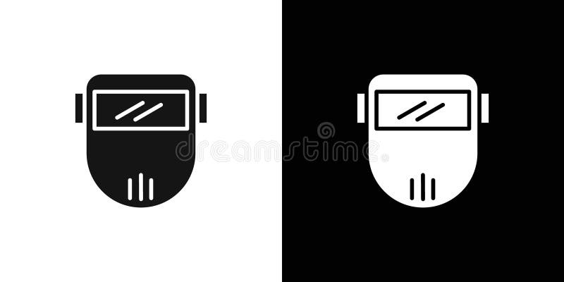 Welding Shield Cover Icon Flat Vector Set Outline Stock Vector ...
