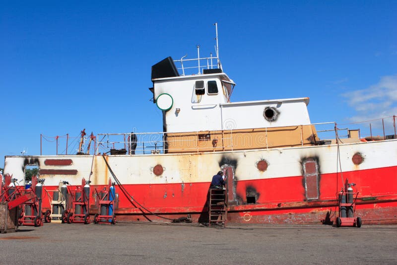 Welding a ship stock photo. Image of steel, equipment - 3466138