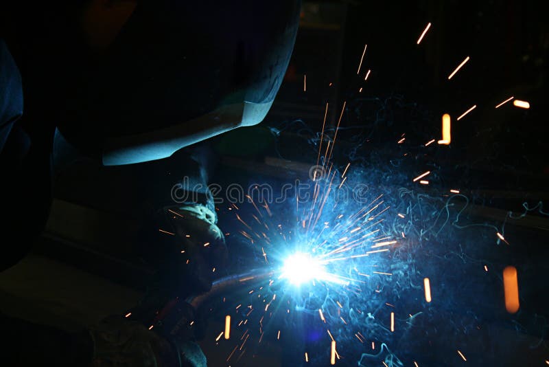 Welding sparks stock image. Image of craft, works, metal - 8287007