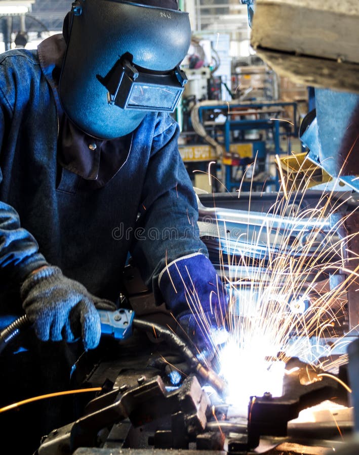 Welding operator stock photo. Image of lights, manual - 12895306