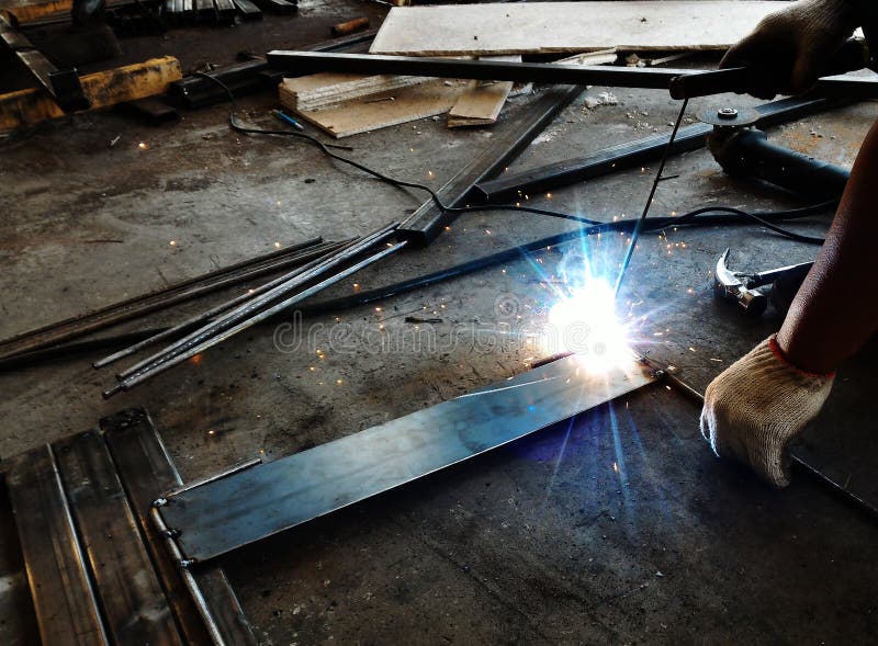 Welding Rod and Metal Dust on Dirty Ground Stock Image - Image of ...