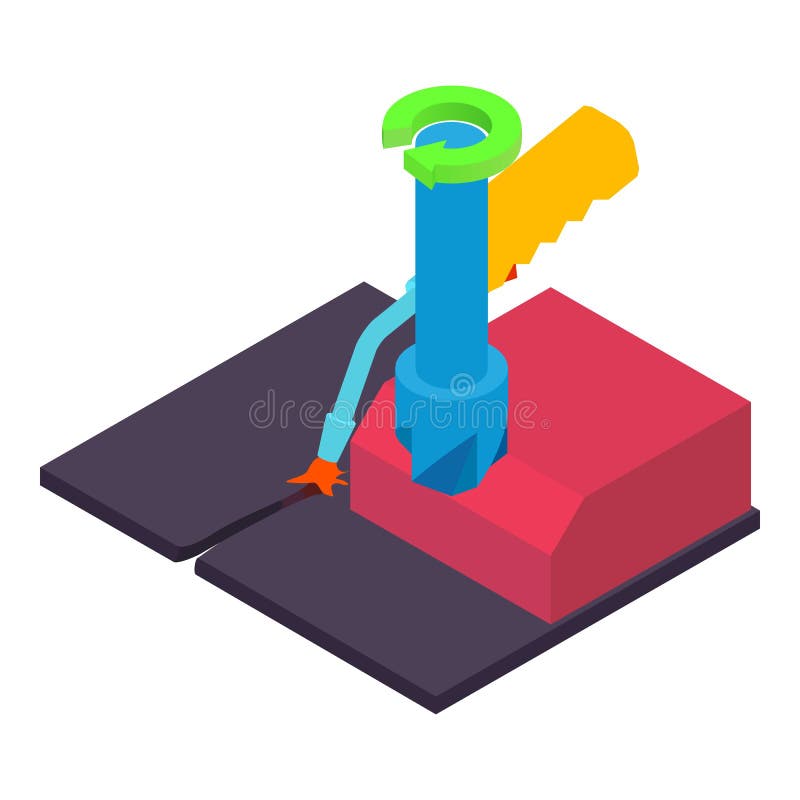 Welding Steel Icon Isometric Vector. Welding Torch and Chamfer Milling ...