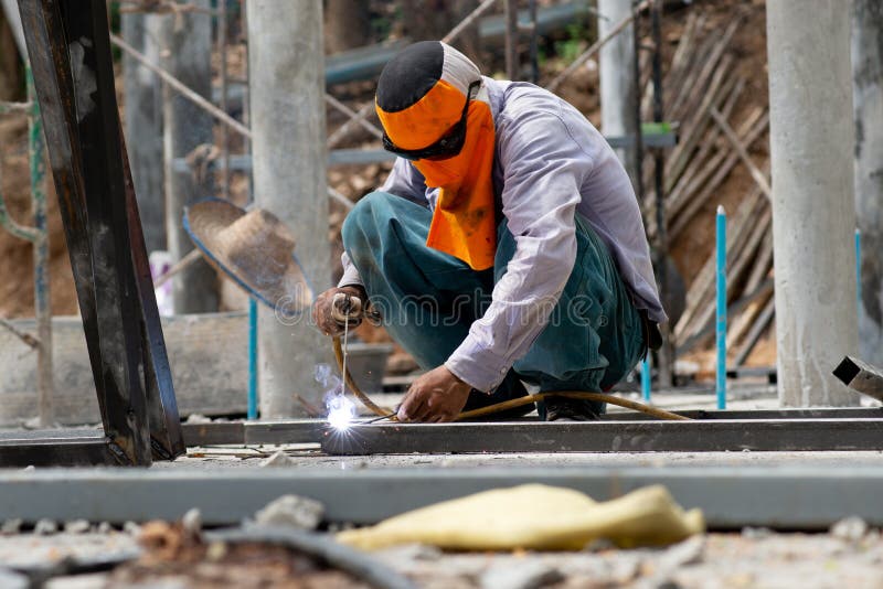 Welding steel stock image. Image of laboring, pipe, repair - 201092477