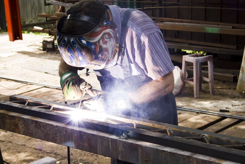 Welding steel structure stock image. Image of steel, helmet - 41907893
